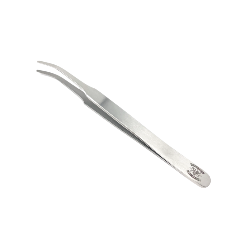 Labware High Precision Stainless Steel Lab Tweezer/Forceps with Curved ...