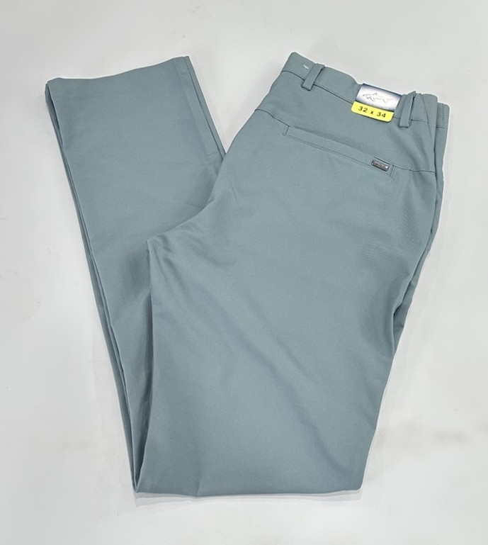 Greg Norman Men’s Performance Flex Waistband Snap Button Pants, Green ...