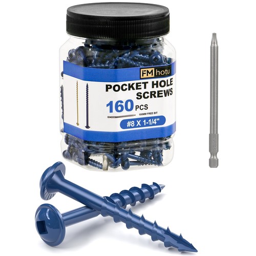 #8 Pocket Hole Screws 1-1/4 Inch 160Pcs Coarse Thread Wood Screws ...