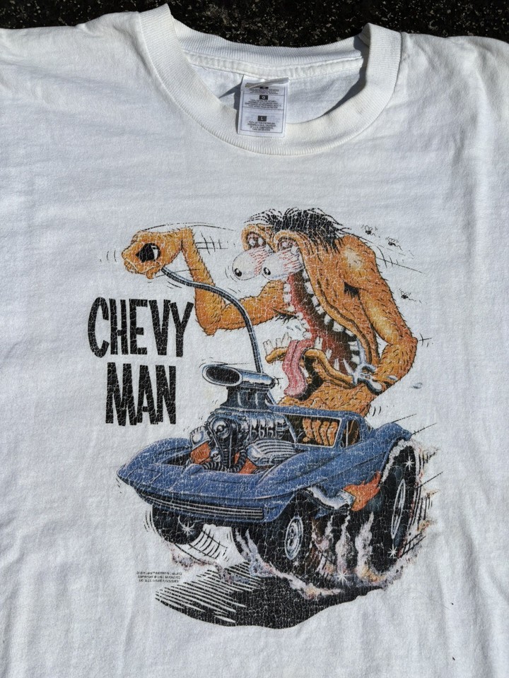 Vintage Ed Roth Hot Rod Chevy Man Car Art cartoon Graphic T-shirt size ...