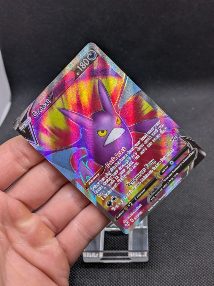 Pokémon TCG Crobat v Darkness Ablaze 182/189 Holo Full Art Ultra Rare ...