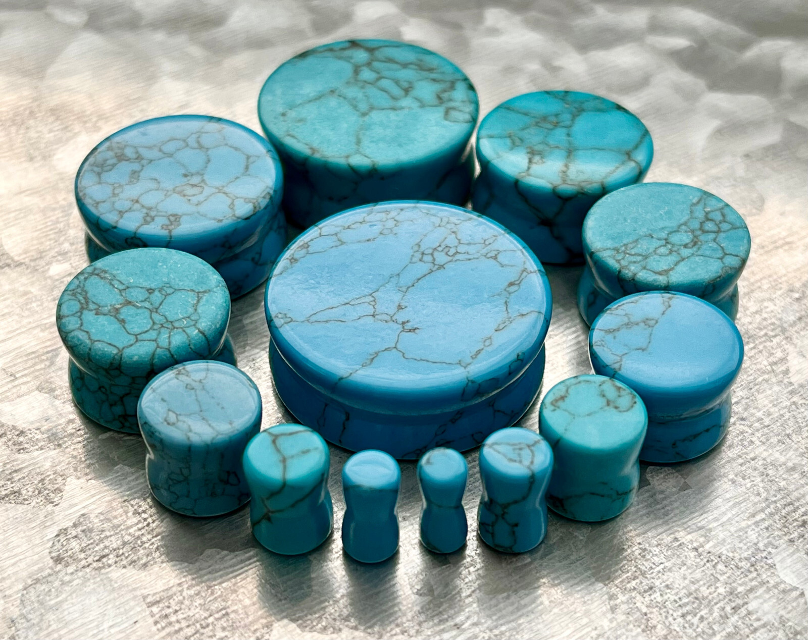 PAIR Turquoise Plugs Stone Earlets Gauges Body Jewelry | eBay