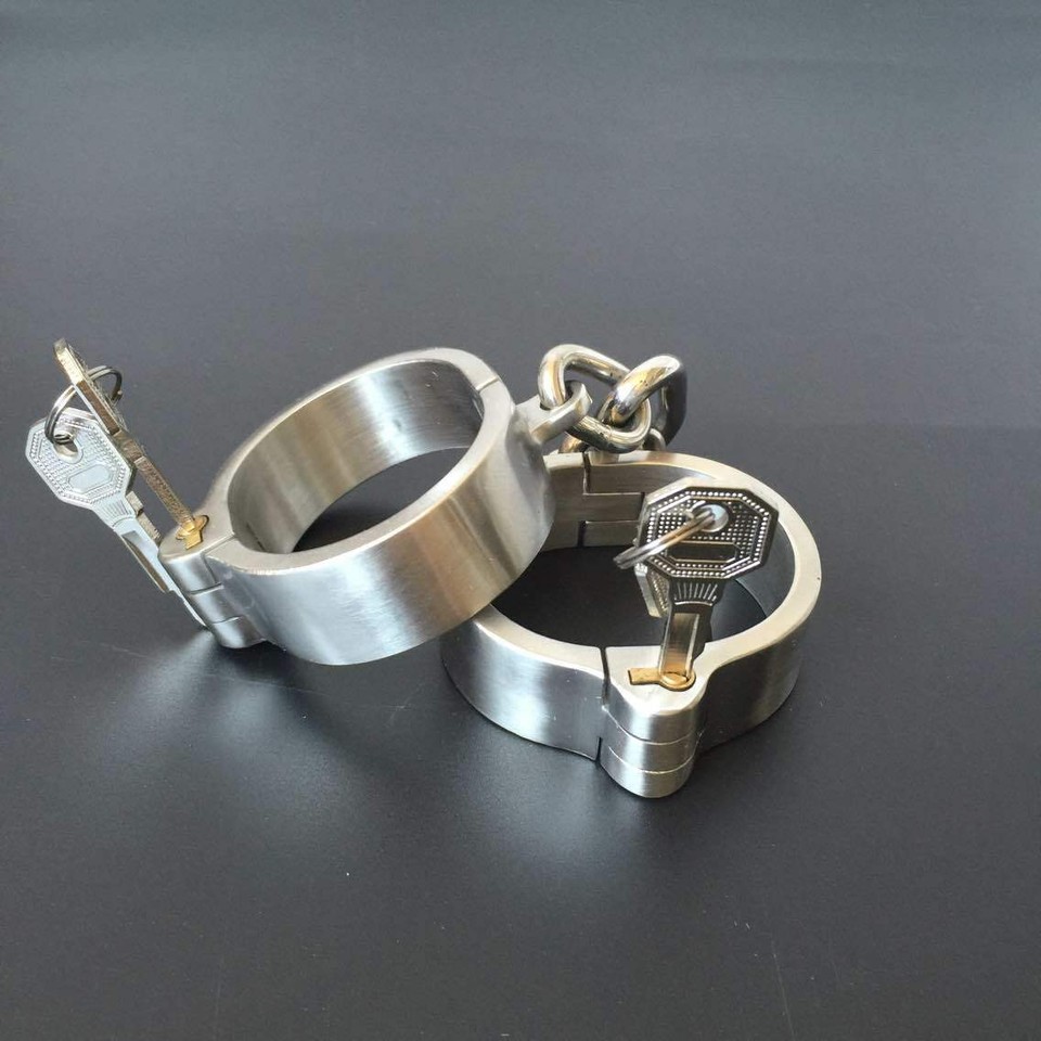 Stainless Steel Handcuffs Ankle Wrist Cuffs Neck Collar Bondage Heavy ...