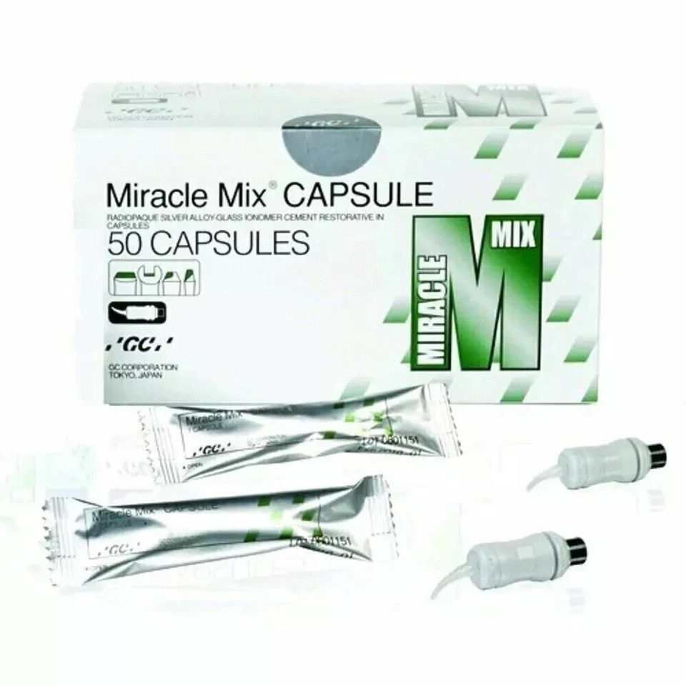 GC America 50 Miracle Mix Capsules Radiopaque Glass Restorative Ionomer ...