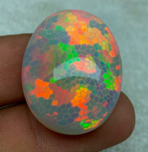 32.9cts- Top Quality Honeycomb Fire Opal, Opal, Rare Rainbow Fire ...