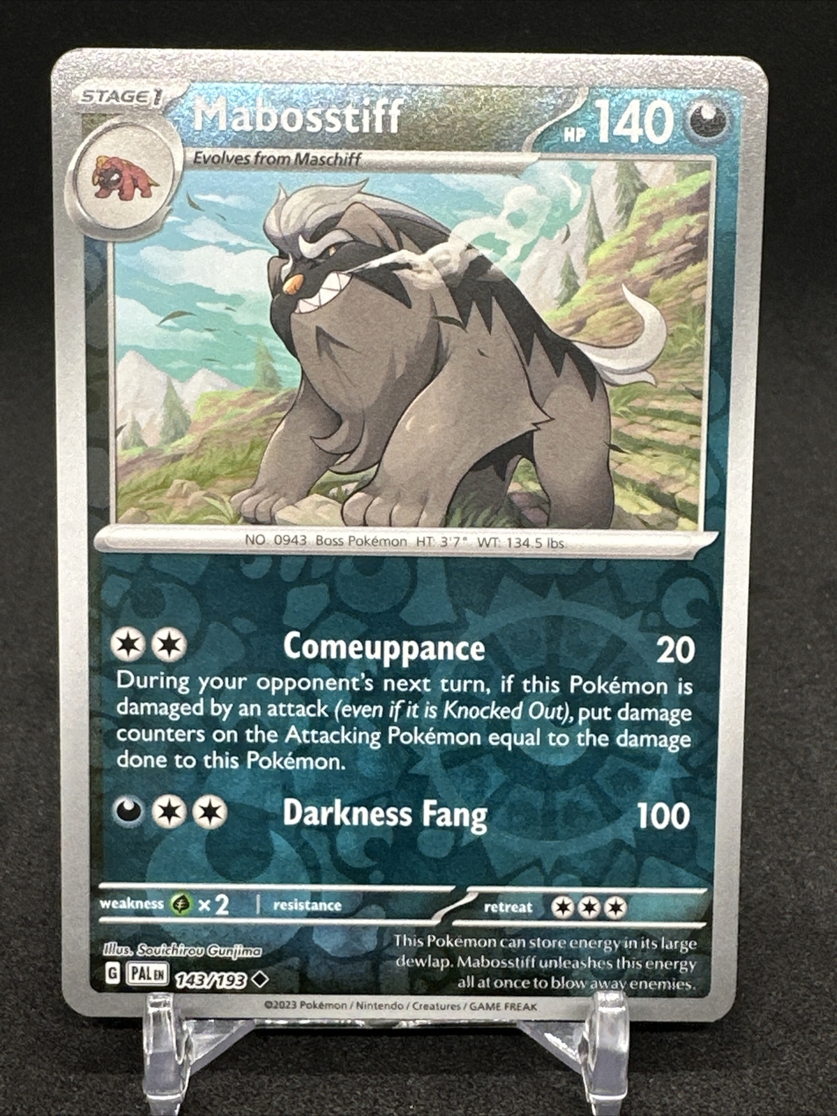 MABOSSTIFF 143/193 Reverse Holo Uncommon Paldea Evolved Pokemon TCG ...