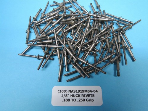 (100) NAS1919M04-04 HUCK Blind Monel Universal Head Rivet Aircraft ...