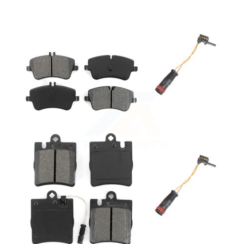 Front Rear Semi-Metallic Brake Pads Extra Wear Sensor Kit For Mercedes ...