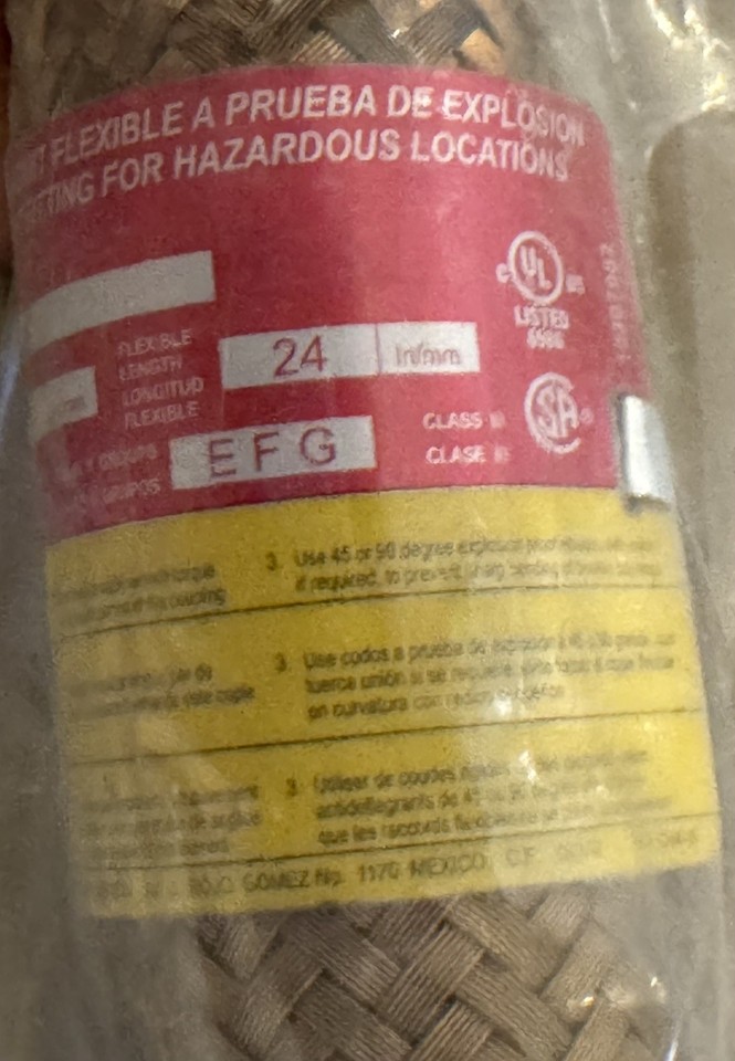 Eaton Crouse Hinds ECGJH224 Explosion Proof Flexible Male Coupling 3/4 ...