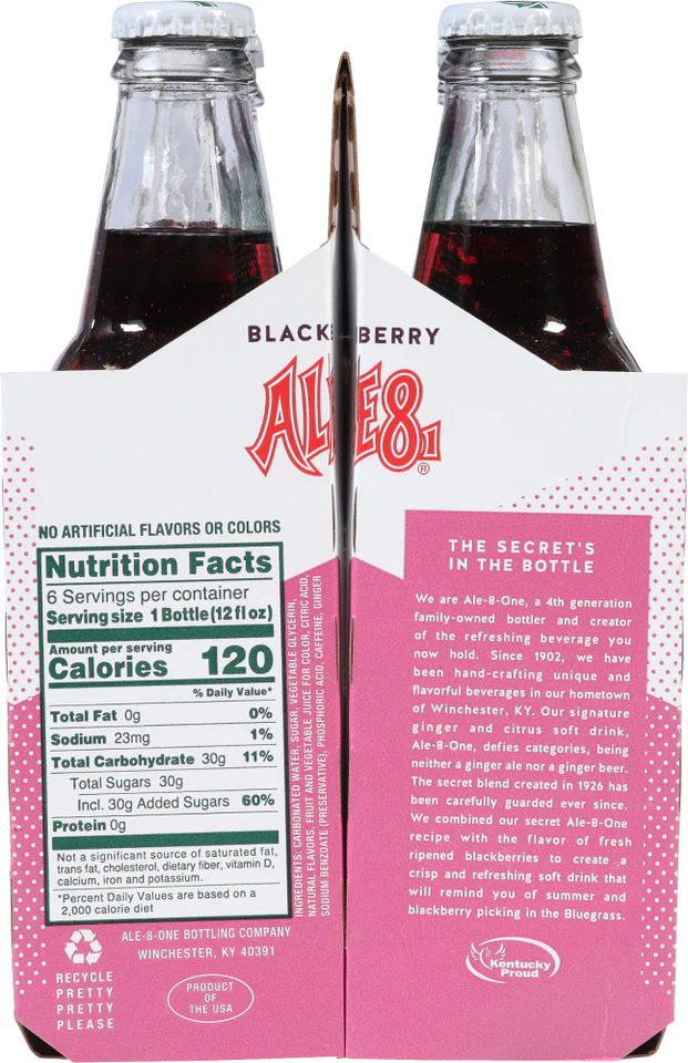 Blackberry Ale-8-One Ale 8 Soda Pop Glass Bottles - 6 BOTTLES 12oz Ό | eBay