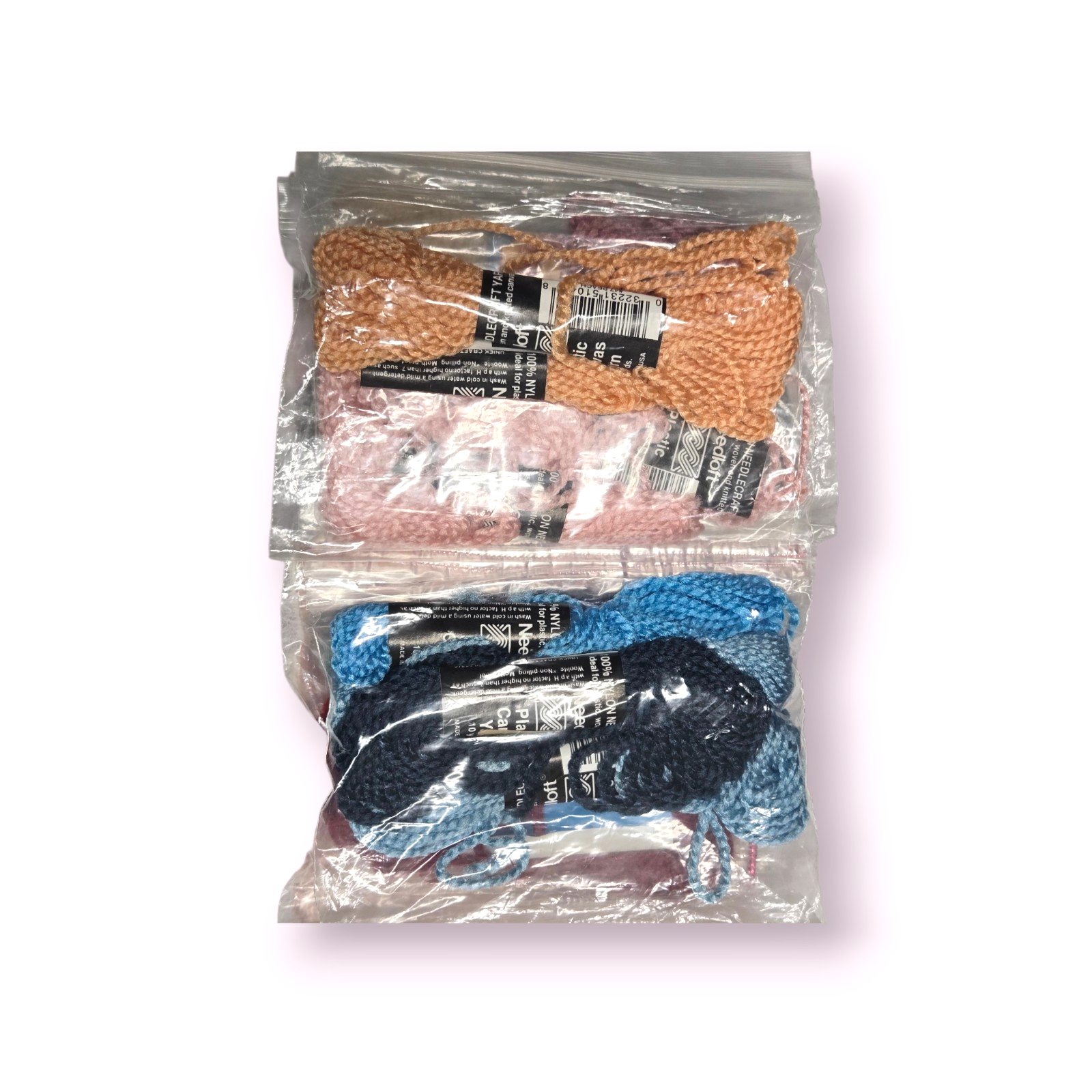 Plastic Canvas Yarn Nylon Needloft Lot of 12+ mixed colors in carry ...