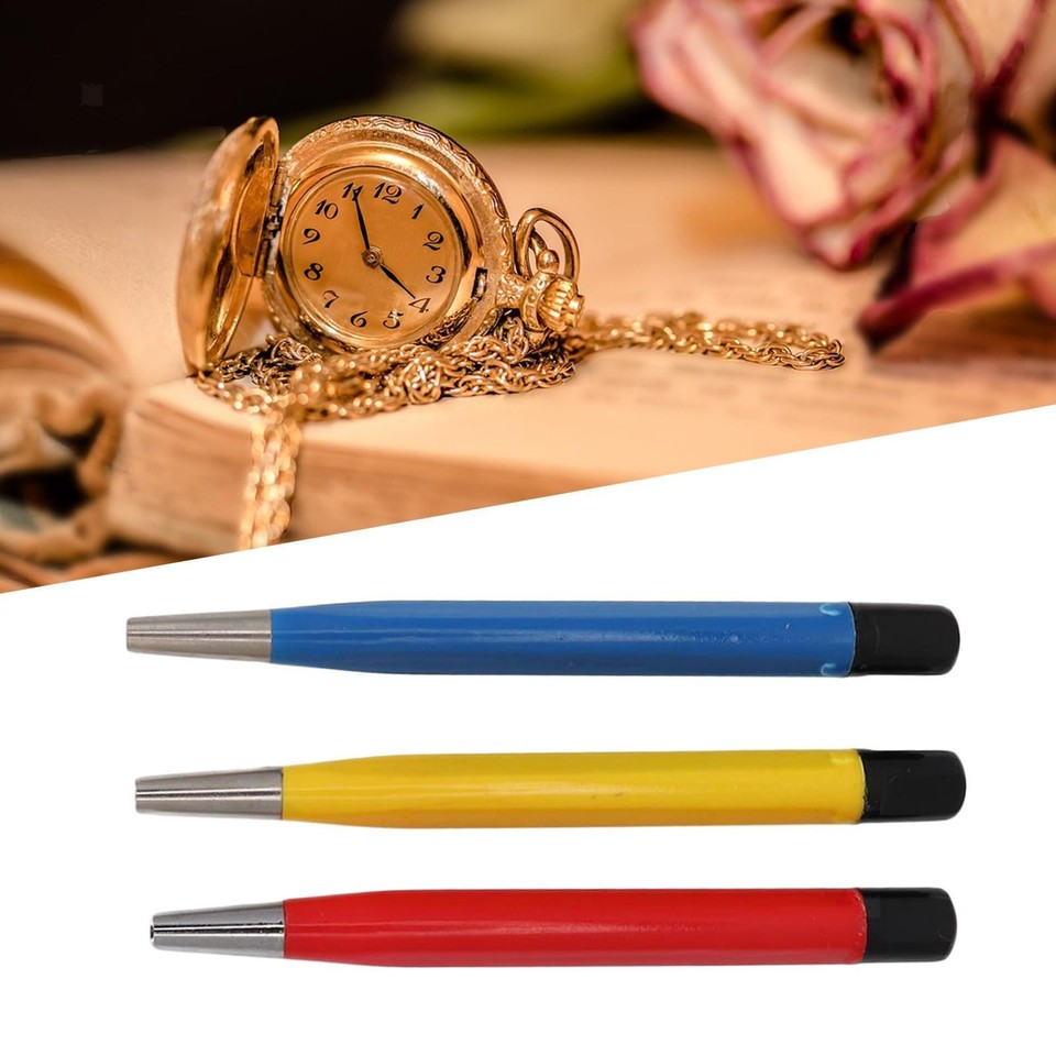 3x Scratch Brush Pen Set Fiberglass Pen Polishing Watch Repair Cleaning ...