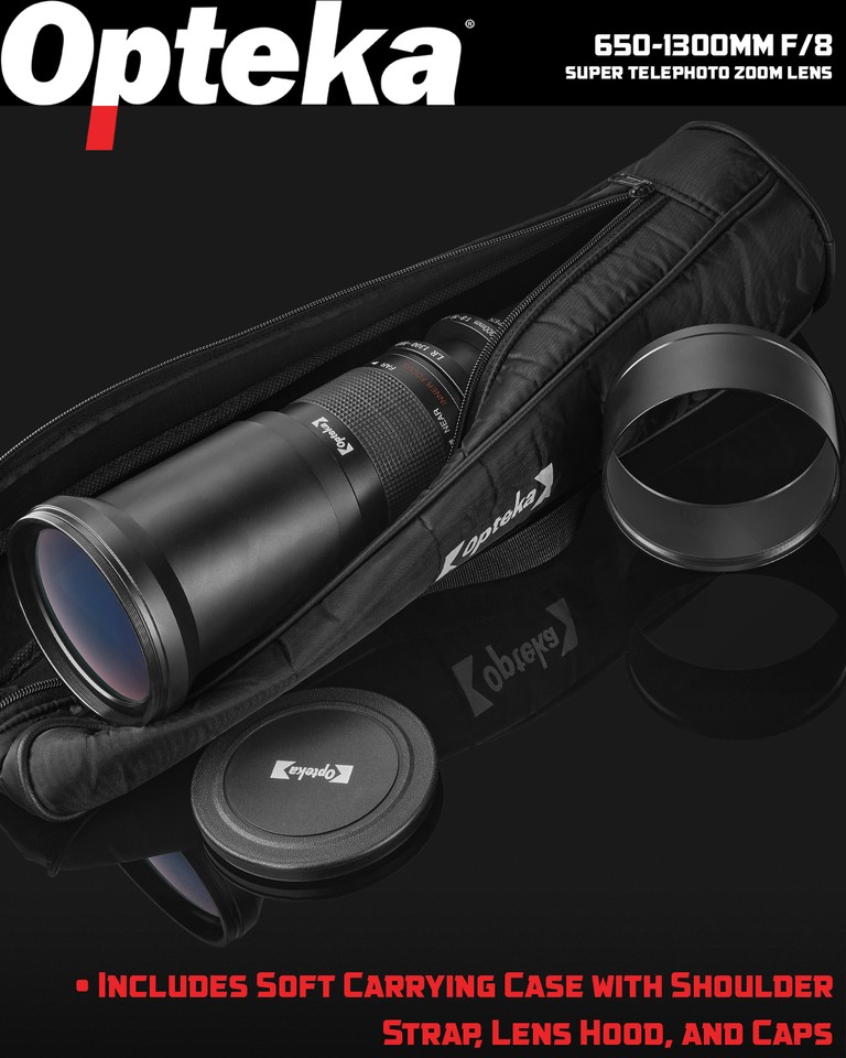 Opteka 650-1300mm f/8 Telephoto Zoom Lens for Fujifilm Fuji X Mount ...