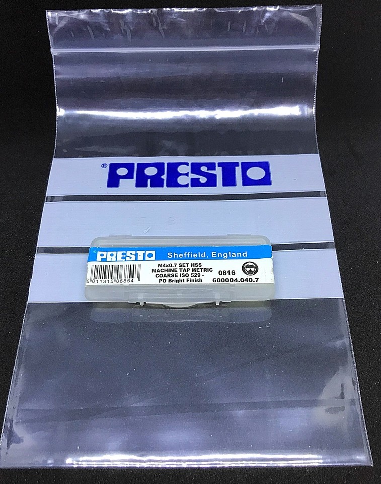 Presto 3 Piece Tap Sets HSS Metric Hand Tap Includes Taper, Second ...
