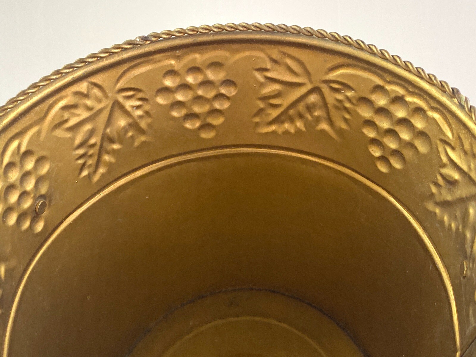 Gold Metal Bucket Tin Pail Decorative Planter with two handle and Grape ...