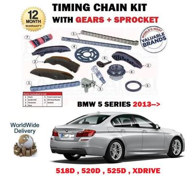 FOR BMW 5 SERIES 518D 520D 525D XDRIVE 2013-> TIMING CAM CHAIN KIT ...