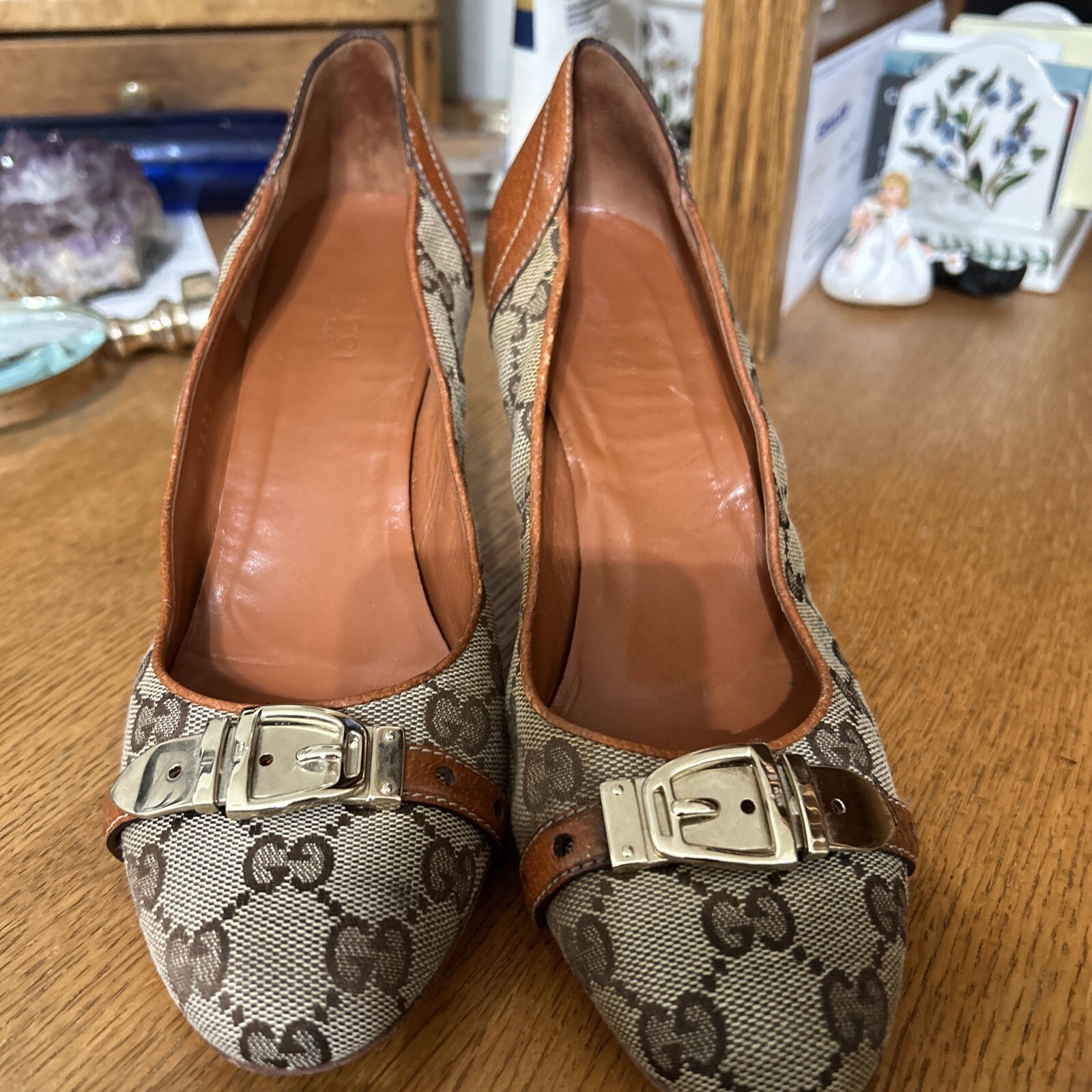 Gucci GG Monogram Canvas Heels 37C - Gem