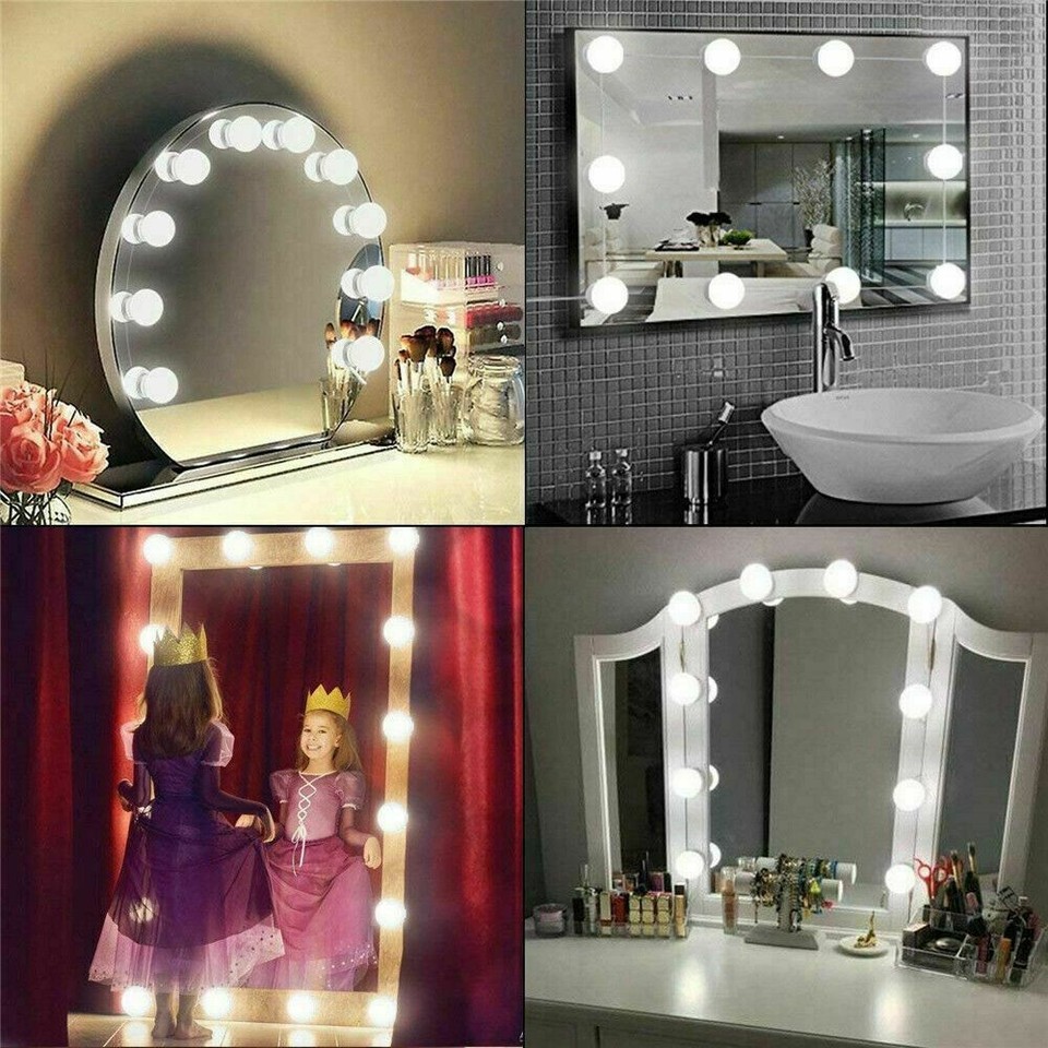 Make Up Mirror Lights 10 LED Kit Bulbs Vanity Light Dimmable Lamp ...