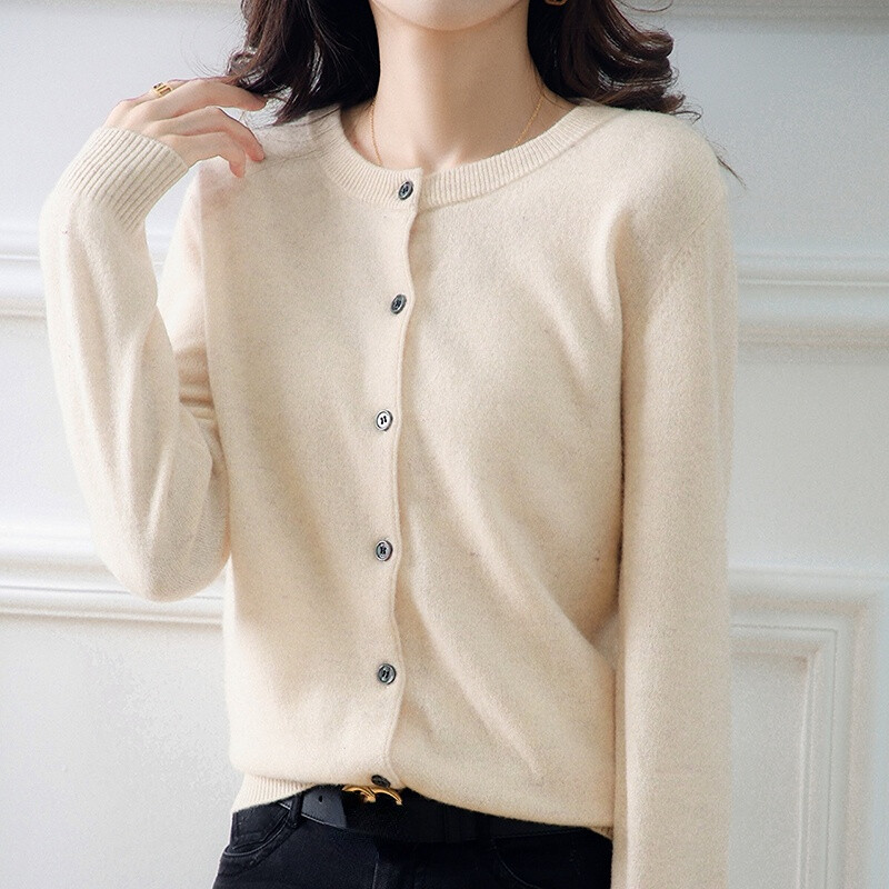Woman Slim Knitted Cardigan Faux Cashmere Sweater Jumper Crochet Tops ...