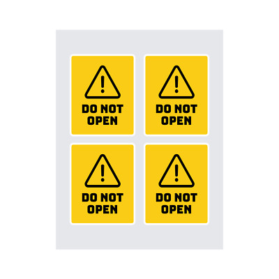 4pcs Do Not Open Safety Sign Self Adhesive Waterproof Stickers 4cm x ...