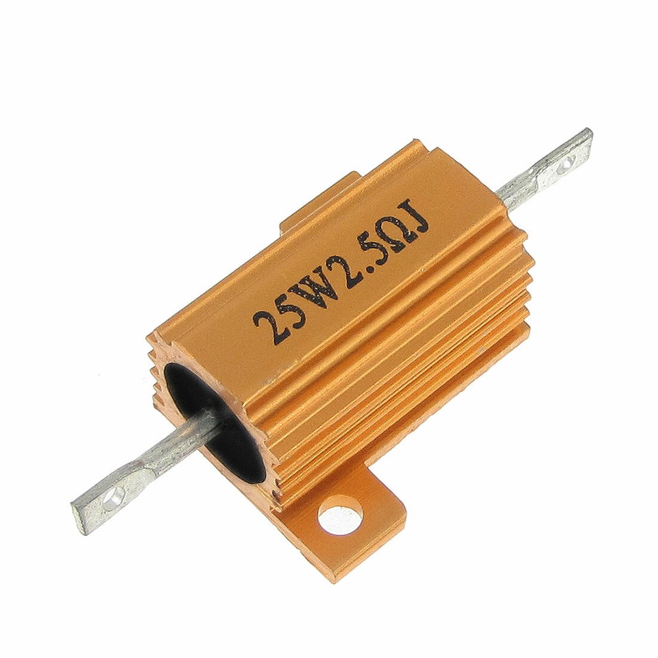 Gold Clay Screw Tabs Aluminum Housed Resistors 2.5 Ohm 25W- | eBay