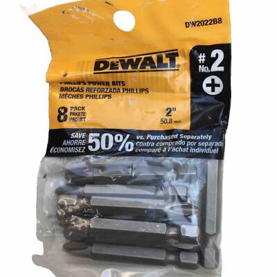 8 DEWALT 2" PHILLIPS #2 SCREW BITS DRIVER PH2 P2 DW2022-B8 | eBay