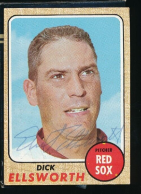 1968 Topps #406 Dick Ellsworth signed auto autograph very tough Red Sox ...