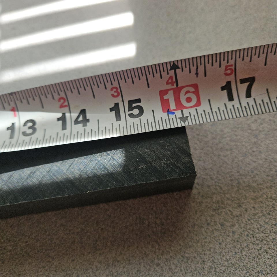 16x2x1.5 Polystone / UHMW Block, Machinable Plastic Black CNC 1.8 Lbs ...