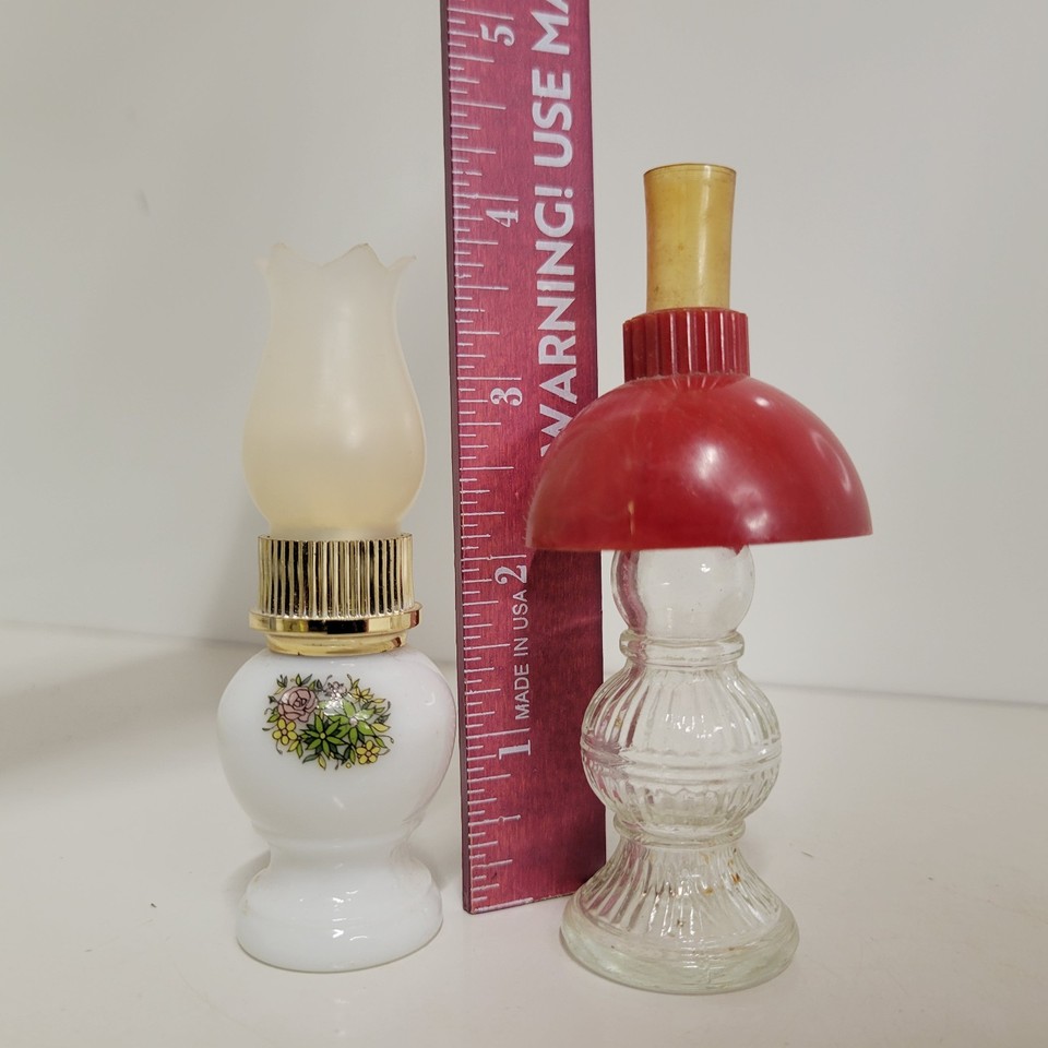 Vintage Mini Oil Lamp Perfume Bottles Avon Floral | eBay