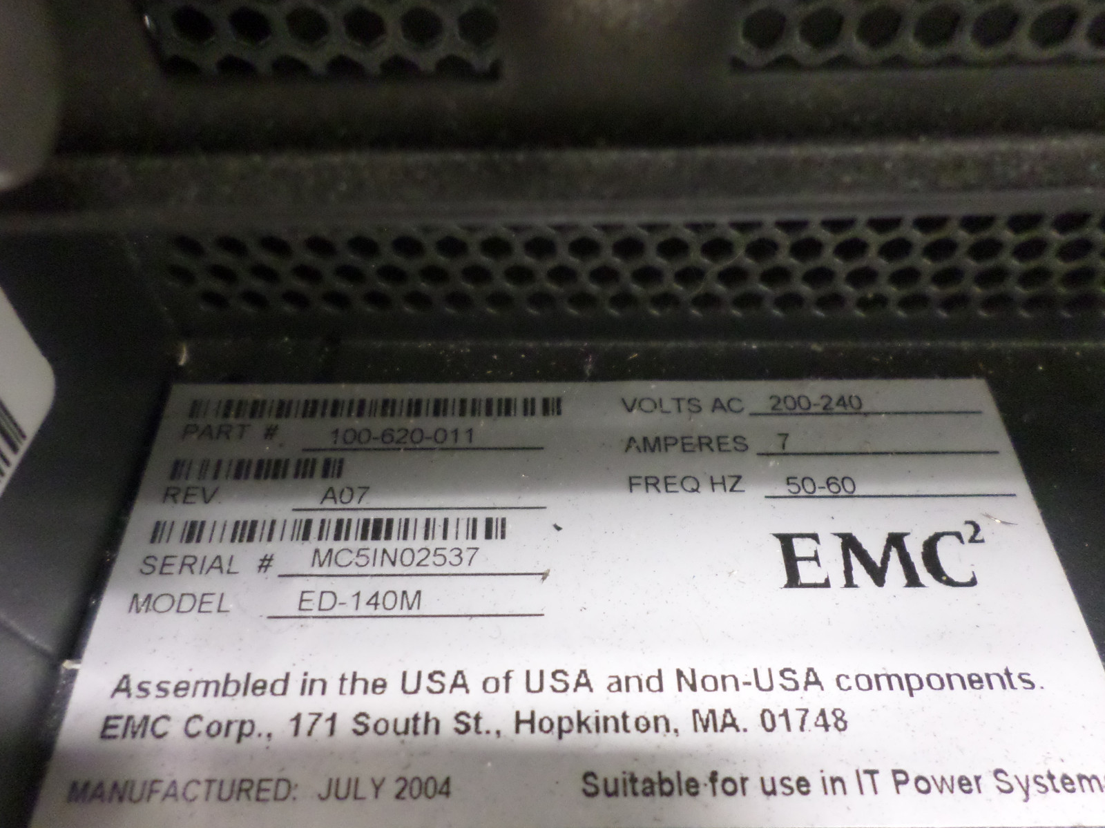 Genuine OEM EMC ED-140m Connectrix FC Director Chassis 100-620-011 ...