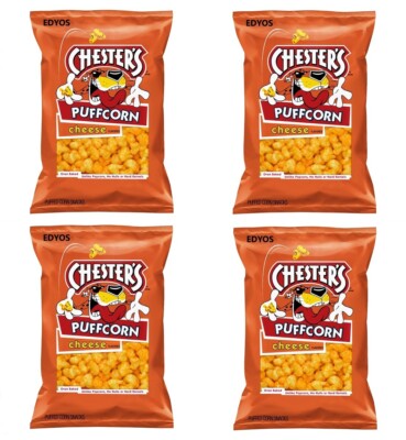 Chester's Puffcorn Snacks, Cheese, 4.25 Ounce Bags ( Pack of 4 ) | eBay