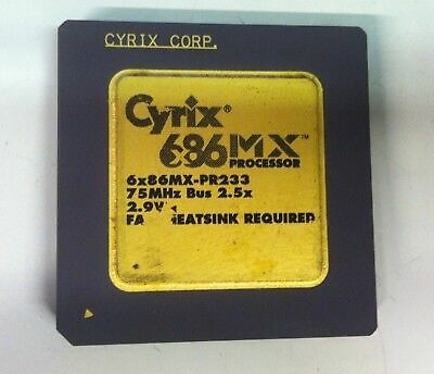 Cyrix 6x86mx-pr233 686 233mhz Gold Faced CPU With 75mhz FSB for sale ...