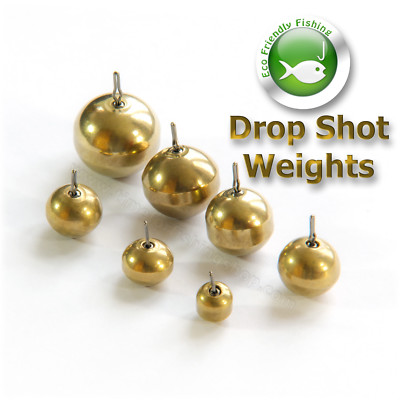 Brass Drop Shot Weights Round Sinkers Pike Perch Chub Soft Lure Fishing ...