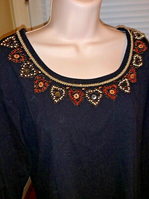 Choices Beaded Elegant Chocolate Valentines Button Heart Blouse Womens ...