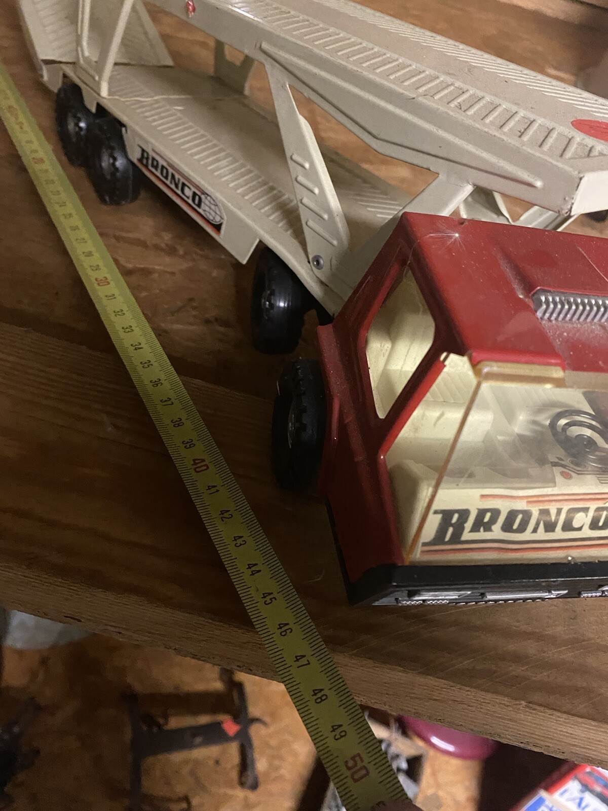 Bronco Gozan Spain Tonka Camion Porte Voiture tôle vintage tin toy ...