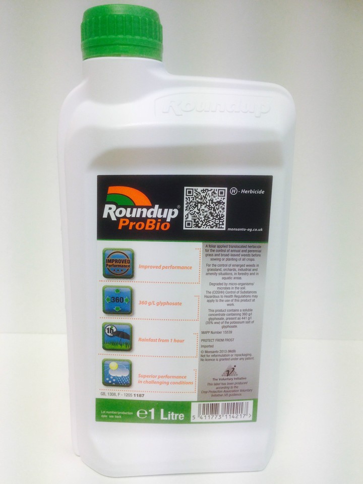 Roundup Pro Active 360 Glyphosate Professional Weedkiller 1 or 5 Ltr ...