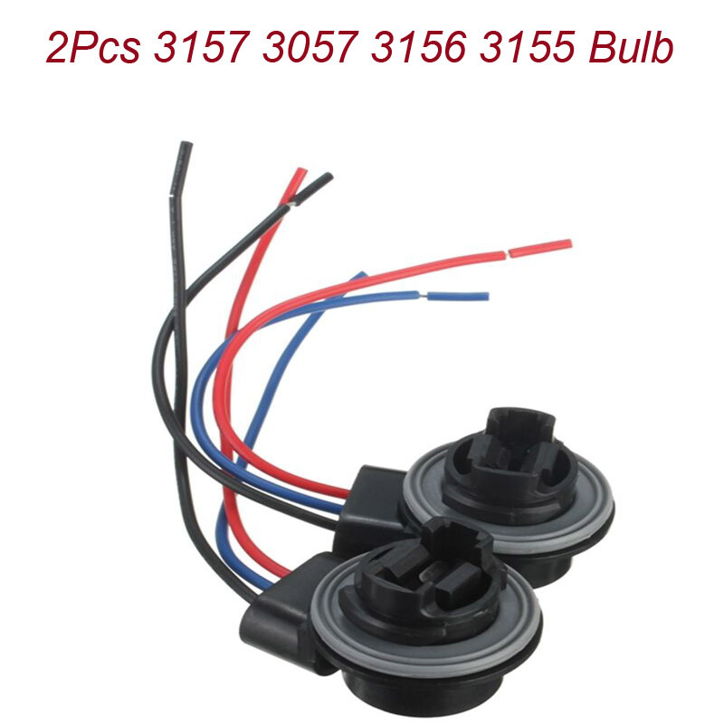 2X 3157 3156 LED Bulb Socket Harness Turn Signal Light Harness Wire ...