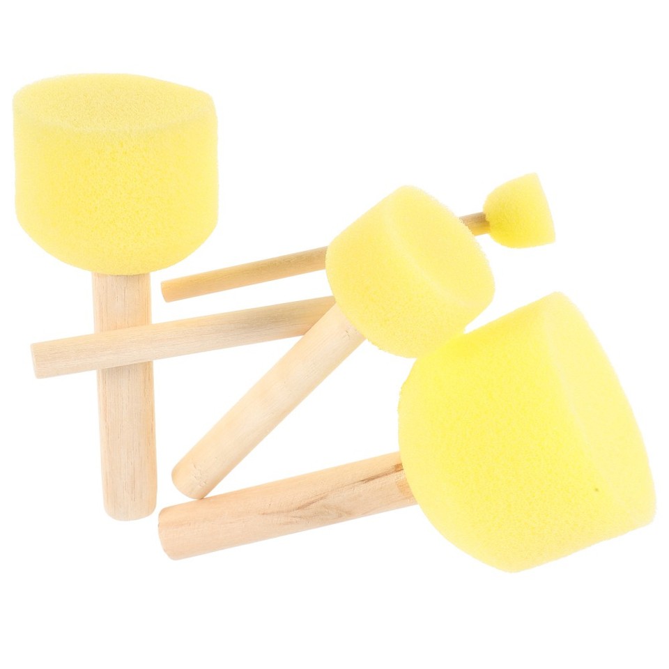 5 Pcs Teaching Sponge Stick Craft Sponges Sticks Child Kids Paint ...