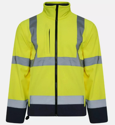 Reflective High Visibility Hi Vis Viz Soft Shell Jacket Waterproof Men ...