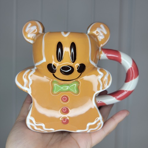 Mickey Mouse Gingerbread Mug Hand Painted Disney Christmas Holiday Cup ...