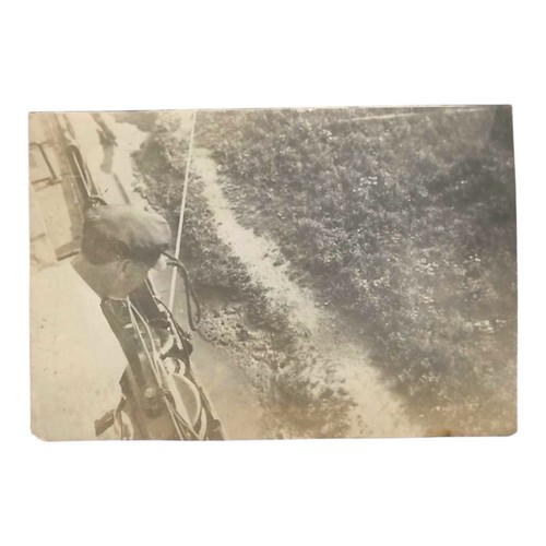 Vintage Snapshot Photo Man Looking Over Edge Industrial Ship View High ...