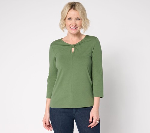 BEAUTIFUL by Lawrence Zarian Women's Top Sz L Bow Neckline -Sleeve ...