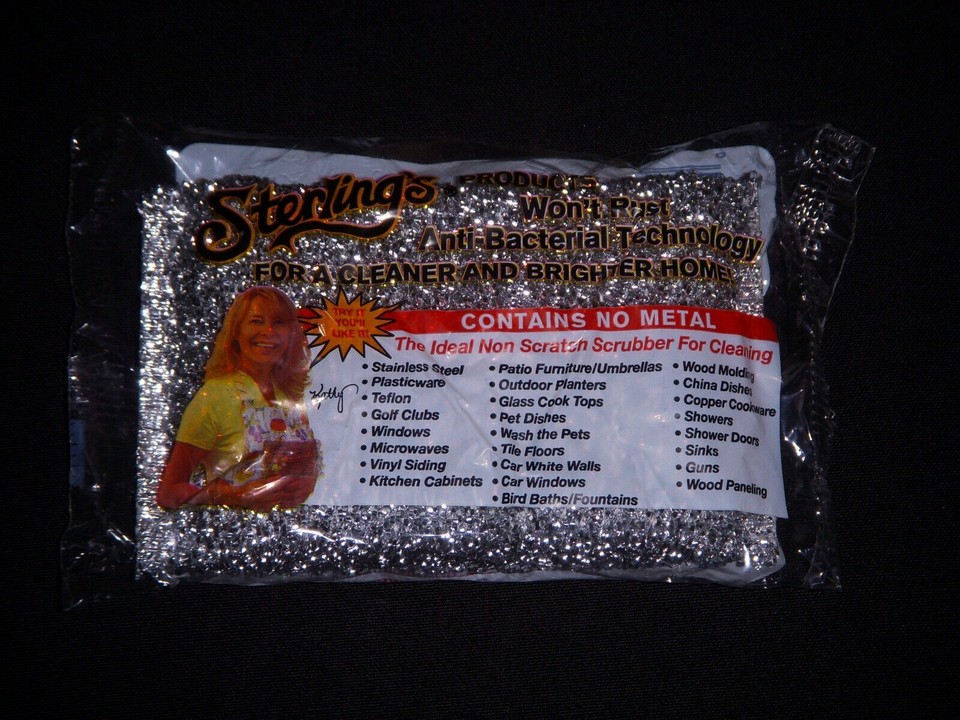 SIX Sterling Non Scratch Sterling's Sponges Scrub Pads 3 Silver 3 Gold ...