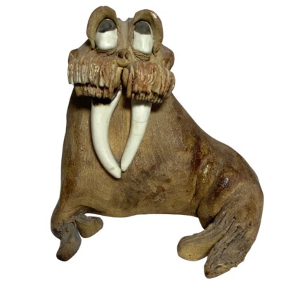 1970’s Large Max Hindt hand Made Clay Walrus With Big Beseeching Eyes ...
