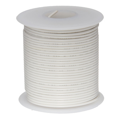 22 AWG Gauge Solid Hook Up Wire White 100 ft 0.0253" UL1007 300 Volts ...