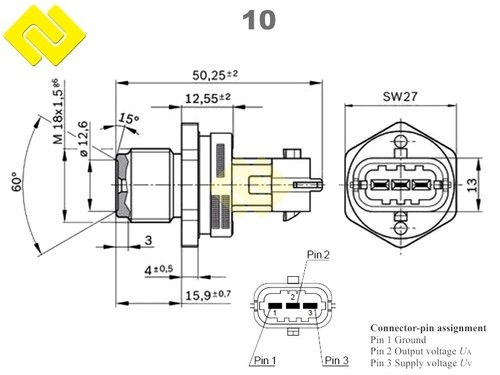 Genuine BOSCH 0281006087 ,0281002755 CR FUEL PRESSURE SENSOR, FOR IVECO ...