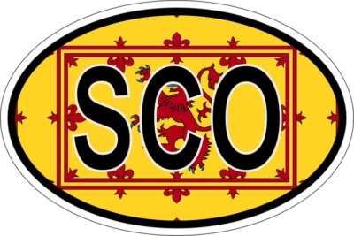 Oval Sticker Flag Country Code Scotland Scottish Royal | eBay
