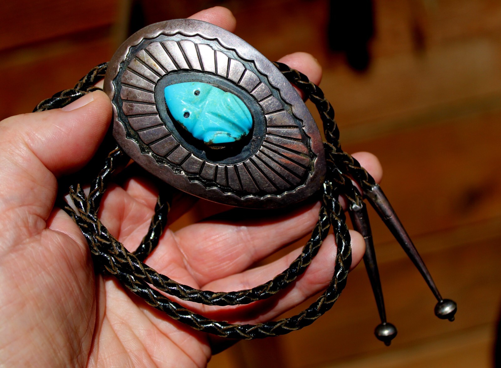 GIANT Old Pawn Navajo Handmade Sterling Silver & Turq… - Gem