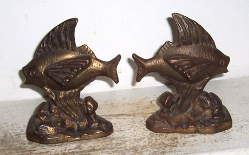 FISH Brass or Bronze Solid BOOKENDS Vintage | eBay