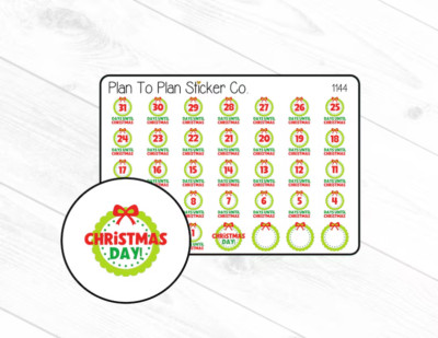 1144~~Christmas Countdown Planner Stickers. | eBay